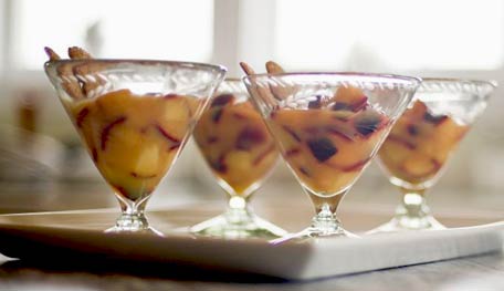 Plums In Orange-Honey Pudding