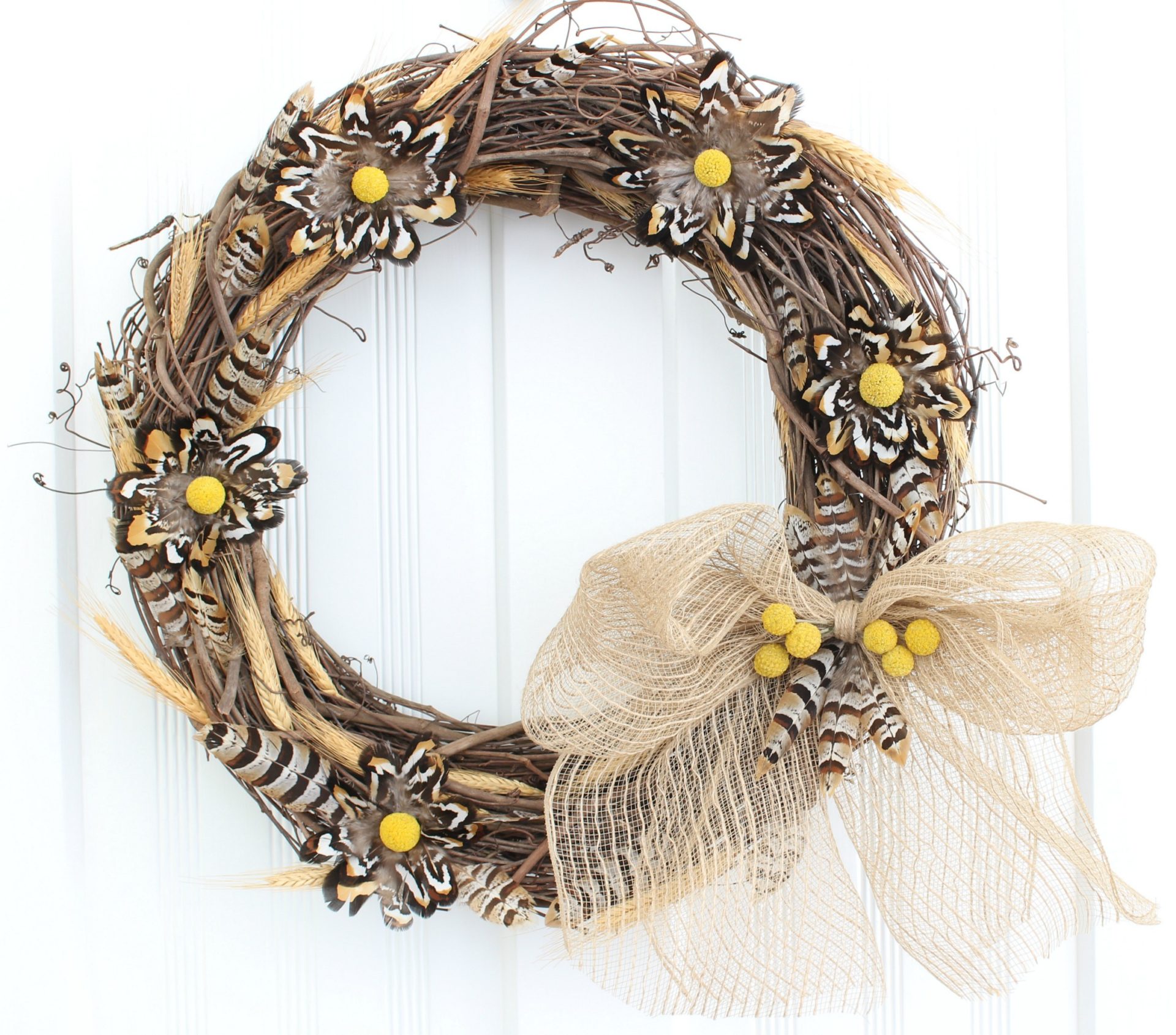 DIY Fall Feather and Flower Wreath – P. Allen Smith